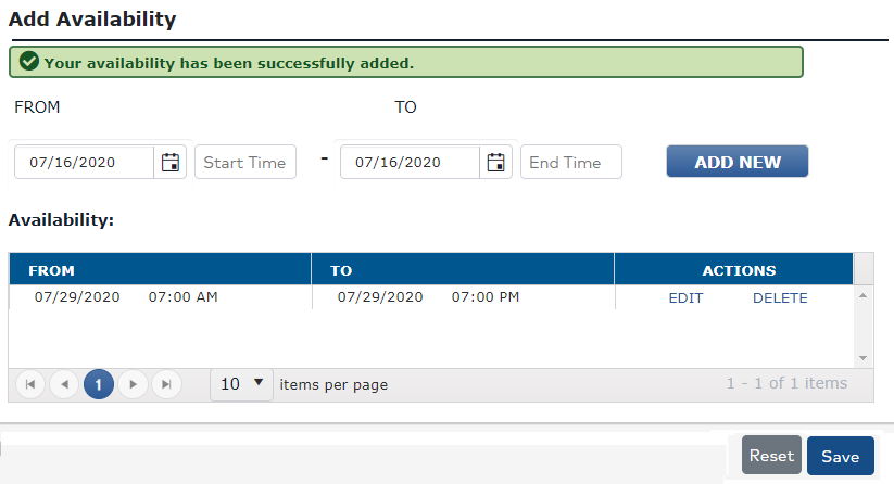 Employee Availability